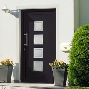Vchodové dveře antracitové 98 x 190 cm - Default Title