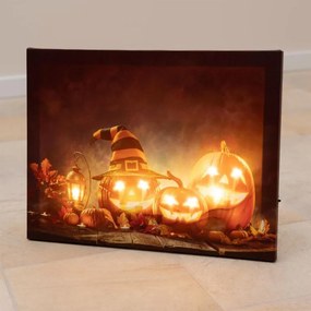 Garthen 70064 Nástěnná malba Happy Halloween - 8 LED, 30 x 40 cm