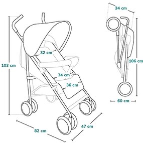 Lionelo - Golfový kočárek ELIA tmavě šedá