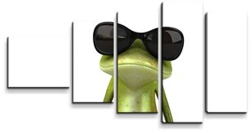 Sablio Obraz - 5-dílný Žába v brýlích - 100x60 cm