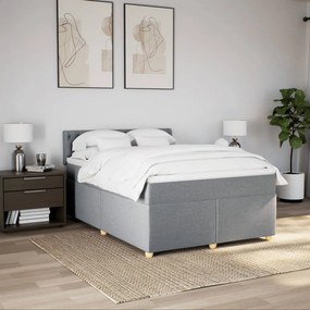 Box spring postel s matrací světle šedá 160 x 200 cm textil 3286738