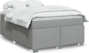 vidaXL Box spring postel s matrací 140x200 cm textil [3285137] Barva: světle šedá