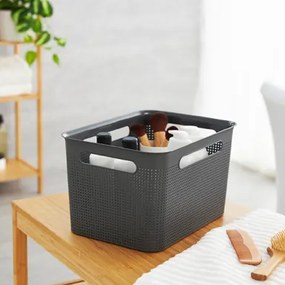 Rotho Úložný box s víkem a s madly BRISEN 16l, 36x26,2x21cm, černý