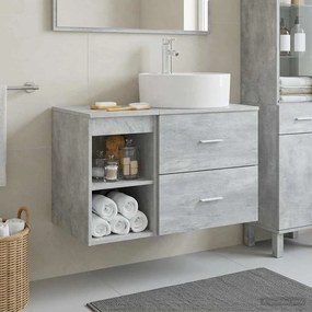Sada koupelnového nábytku 2 ks Betonově šedá Kompozitní dřevo 3403907