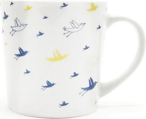Porcelánový hrnek Poslové dobrých zpráv, 500 ml – s autorskou ilustrací ptáčků, český porcelán