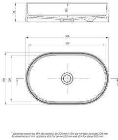Deante CQS_5U6S - Umyvadlo na desku SILIA 35x55 cm granit/béžová
