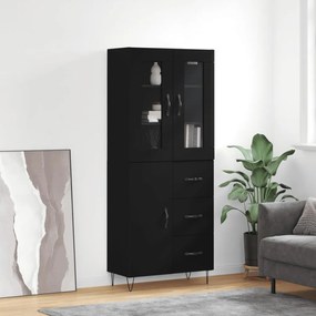 Skříň highboard černá 69,5 x 34 x 180 cm kompozitní dřevo - Default Title