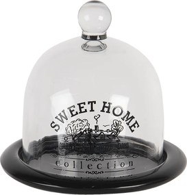 Skleněný poklop Sweet Home s černou miskou - Ø 13 cm