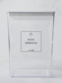 KÁVA ZRNKOVÁ - omyvatelná samolepka na dózu, výběr rozměrů Ø 5 cm / 5 x 5 cm / 6 x 8 cm | DomaLEP