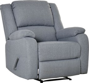HOMCOM polohovací křeslo Televizní křeslo s funkcí polohování a boční kapsou, šedé, polyester připomínající len, 90 x 96 x 98 cm, ideální do obývacíh…