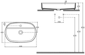Bílé keramické umyvadlo 60x40 cm Infinity Oval – Sapho