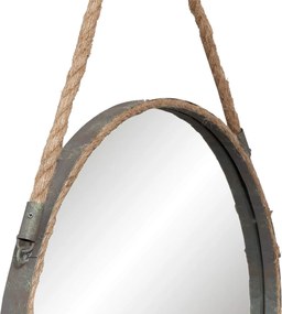 Kulaté kovové zrcadlo s provazem - Ø 47*3cm