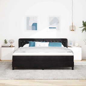 Postel s boxspringem s čelo Černá 180 x 200 cm samet 3340348