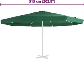 Náhradní potah na zahradní slunečník zelený 515 cm 312539