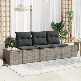 Set pohovek 3 ks Šedá polyratan 3346919