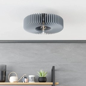 Stropní lampa Palombaia ve vzhledu ventilátoru, šedá