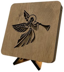 Li-Go "Anděl s flétnou" lampa 19x19cm provedení povrchu: dub světlý