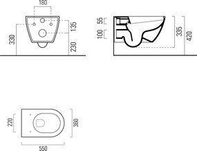 GSI, PURA závěsná WC mísa, Swirlflush, 55x36 cm, bílá ExtraGlaze, 881511
