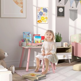 AIYAPLAY Dvoudenní Sada Dětského Stolu a Židle pro Děti +3 roky Pro Hračku Růžová