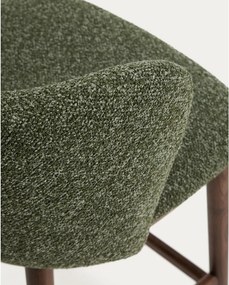 Tmavě zelená čalouněná barová židle (výška sedáku 75 cm) Ciselia – Kave Home