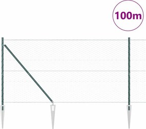 Hexagonální plot s podpěrou 100 x 1,4 m Ocel potažená PVC 3353175
