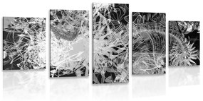 5-dílný obraz černobílé abstraktní umění Varianta: 200x100