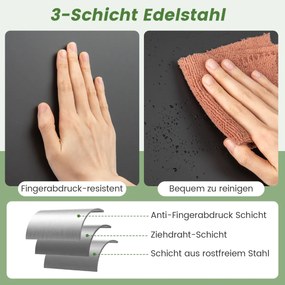 Costway 56 L nerezový odpadkový koš s pohybovým senzorem a 2 odpadkové nádoby