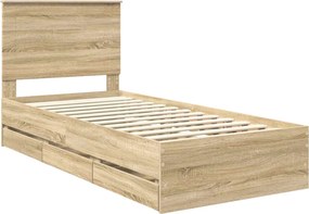 Rám postele s čelo Sonoma dub 100 x 200 cm Inženýrské dřevo 3409491