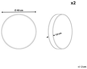 Sada 2 zahradních polštářů s abstraktním vzorem ⌀ 40 cm růžové CAMPEI Beliani