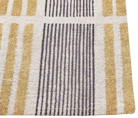 Bavlněný koberec 80 x 150 cm žlutý/černý KATRA Beliani