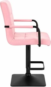 LuxuryForm DESIGN Barová židle VERONA BLACK na černé hranaté podstavě - růžová