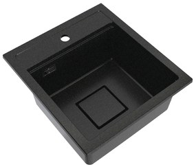 Gamma Quadro 4550, 1-komorový granitový dřez 450x495x220 mm, černá-zlatá, GMA-ZLE000222