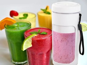 Verk Group Přenosný bezdrátový USB mixér na smoothie, drtič ledu, šňůrka na krk