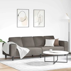 Pohovka Světle šedá 250 x 77 x 76 cm Žebrovaná látka 3335100