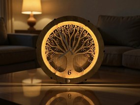 Li-Go "Strom života" světelné hodiny s powerbankou a pohybovým čidlem/dub velikost svítidla/hodin: 31 cm