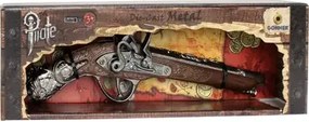 Pistole pirátská Gonher 15540, kovová, hnědá s dřevěnou pažbou