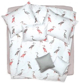 SCANquilt povlečení SATÉN DESIGN water birds pastelová 140 x 200/70 x 90 cm