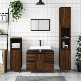 vidaXL Koupelnová skříňka 80 x 33 x 60 cm kompozitní dřevo [831658] Barva: hnědý dub
