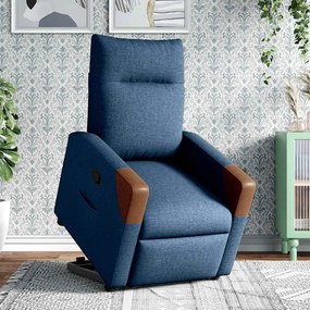 Zvedací polohovací křeslo modré textil 3324012
