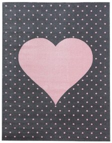 Ayyildiz, Dětský kusový koberec Bambi 830 pink, 80x150, růžová, šedá, dětský pokoj