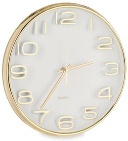 Zlaté nástěnné hodiny, čirý ciferník, CHAMPAGNE, ? 33 cm