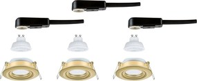 P 92419 LED vestavné svítidlo Nova Plus GU10 Flat IP65 93mm 3x4,9W 230V stmívatelné 2700K zlatá mat - PAULMANN