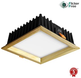 APLED-LED Podhledové SQUARE WOODLINE LED/12W/230V 4000K 17x17 cm borovice masiv