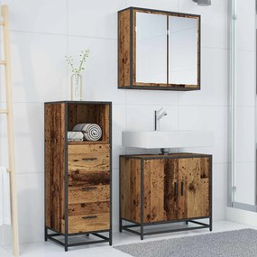 Sada koupelnového nábytku 3 ks Staré dřevo 65 x 33 x 60 cm 3402432