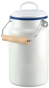 Bílá smaltovaná konvička na mléko/ bandaska White blue- 2L
