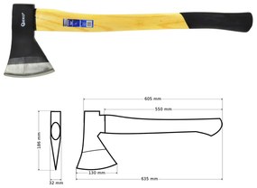 Sekera, dřevěná násada, 1250 g x 24" GEKO
