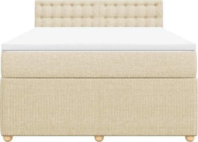 Box spring postel s matrací krémová 140x200 cm textil 3289798