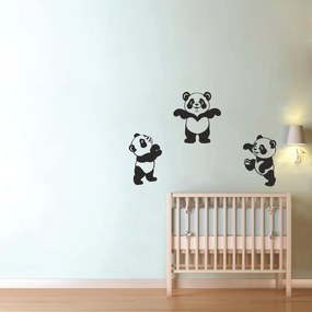 Samolepka na zeď - Pandy set (výška pandy 29 cm) - PopyDesign