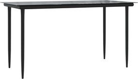 5dílný zahradní jídelní set černý textilen a ocel 3187035