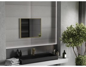 Mexen Loft, obdélníkové koupelnové zrcadlo 60 x 50 cm, barva rámu zlatá lesklá, 9852-060-050-000-50
